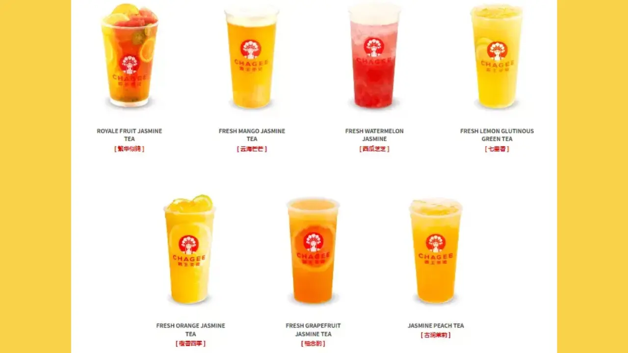 Chagee Menu Price Premium Tea Selection